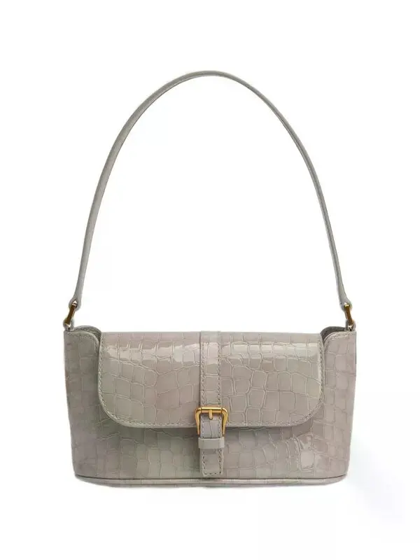 By Far Miranda Crocodile-embossed Satchel Bag - Grey