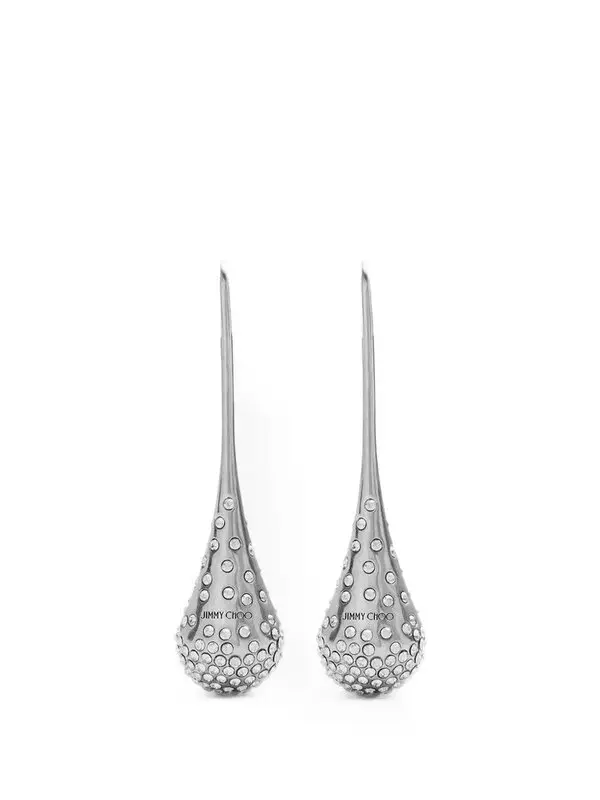 JIMMY CHOO Crystal-embellished Drop Earrings - Silver