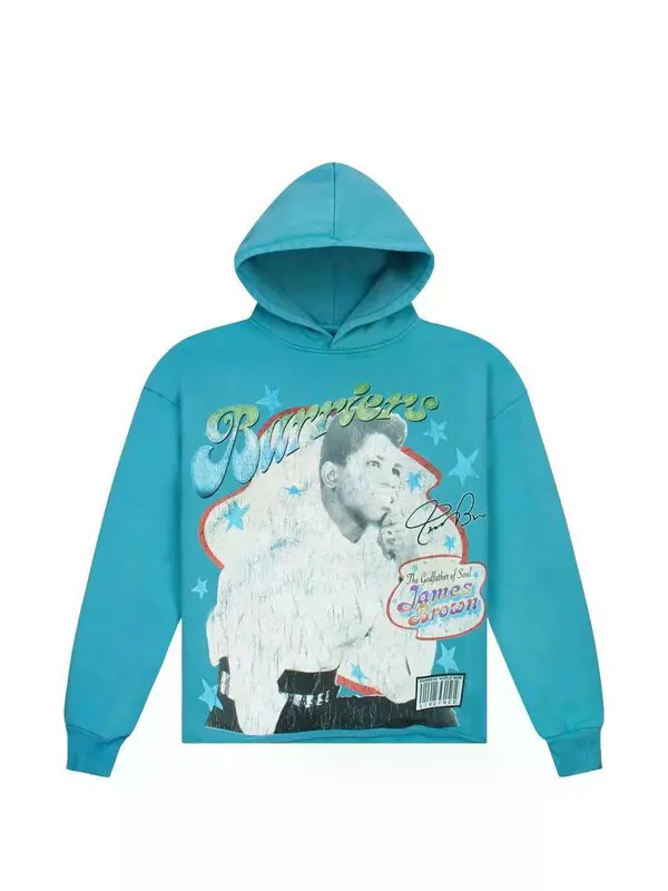 BARRIERS James Brown Ponder Graphic Hoodie - Blue
