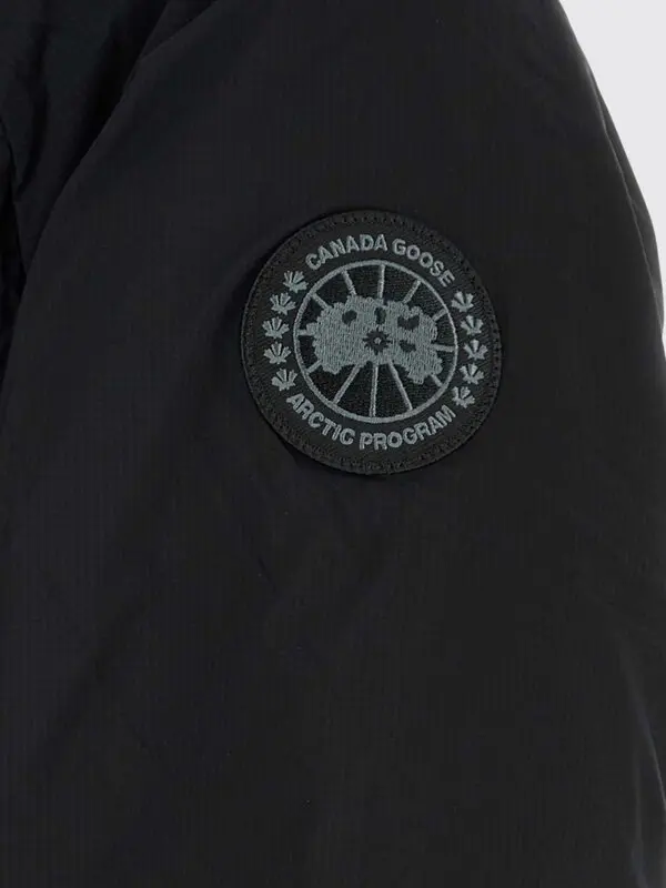 Canada Goose Lodge Water-repellent Down Jacket With Classic Collar And Logo - Black