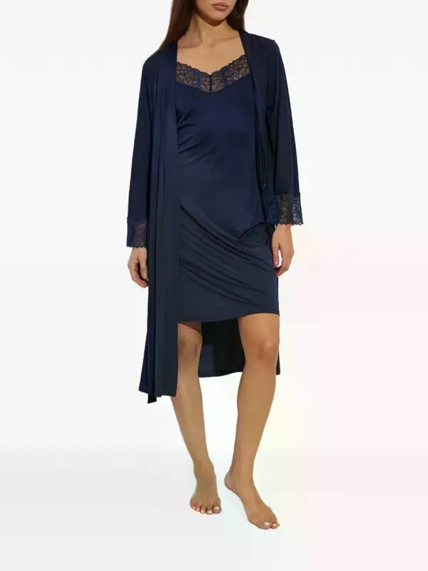Hanro Azelia Lace-trim Dressing Gown