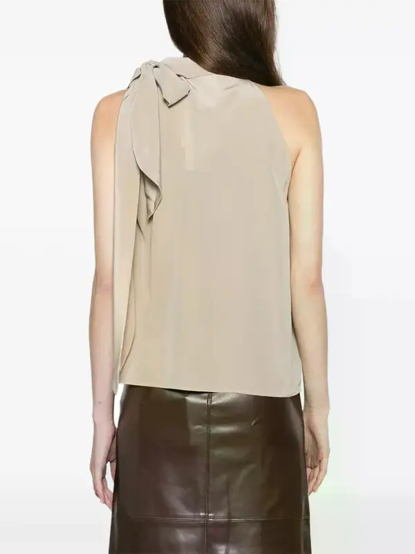 Max Mara Sleeveless Crepe De Chine Top Stone