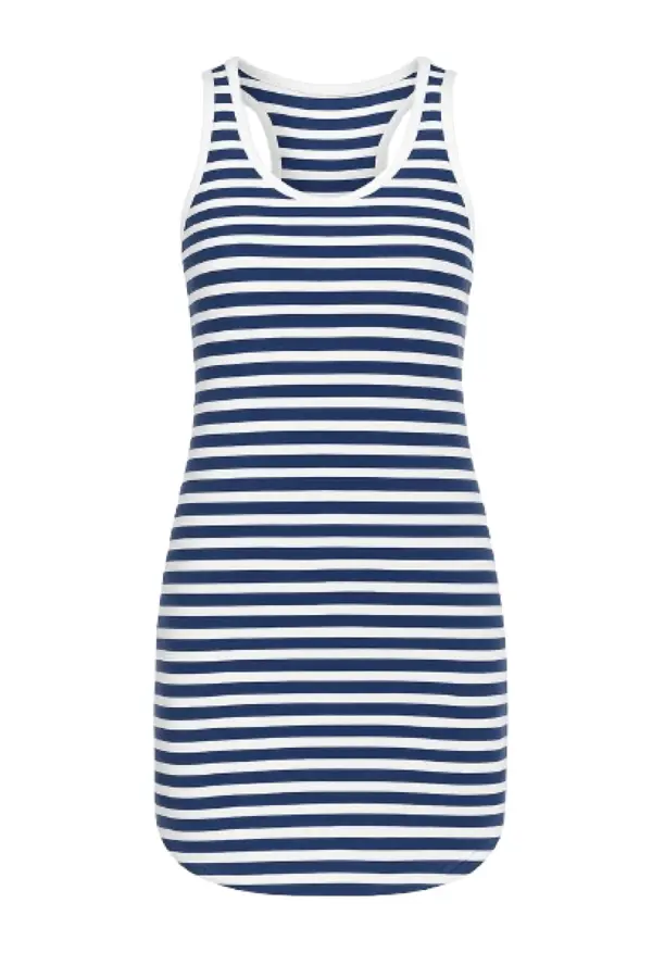 CONQUISTA Racer Back Striped Dress