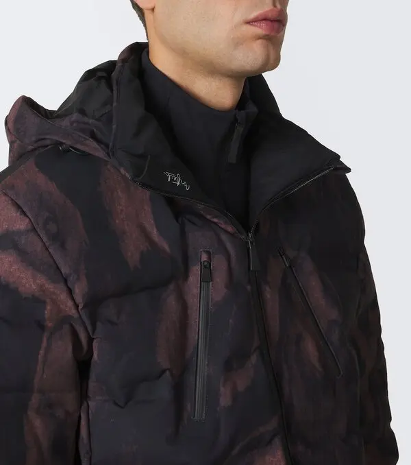 Aztech Mountain Nuke Printed Hooded Down Ski Jacket - Black