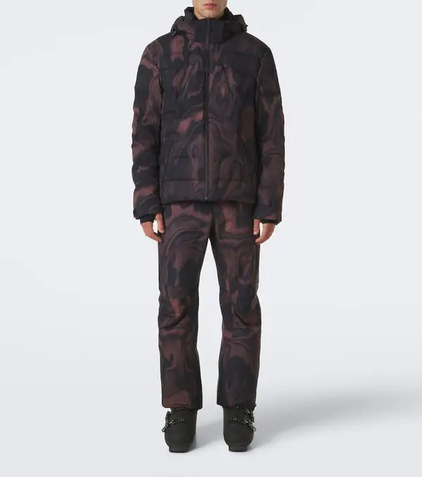 Aztech Mountain Nuke Printed Hooded Down Ski Jacket - Black
