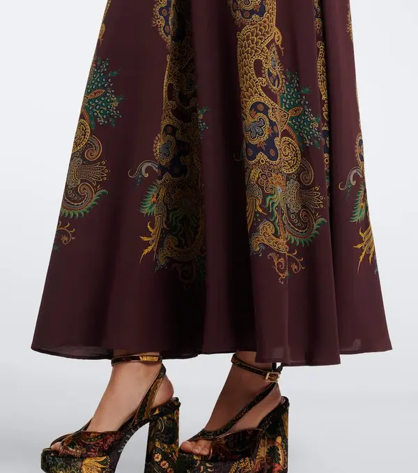 Etro Leopard-print Tie-neck Silk Maxi Dress