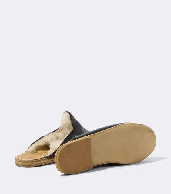 Sabah Shearling-lined Leather Mules