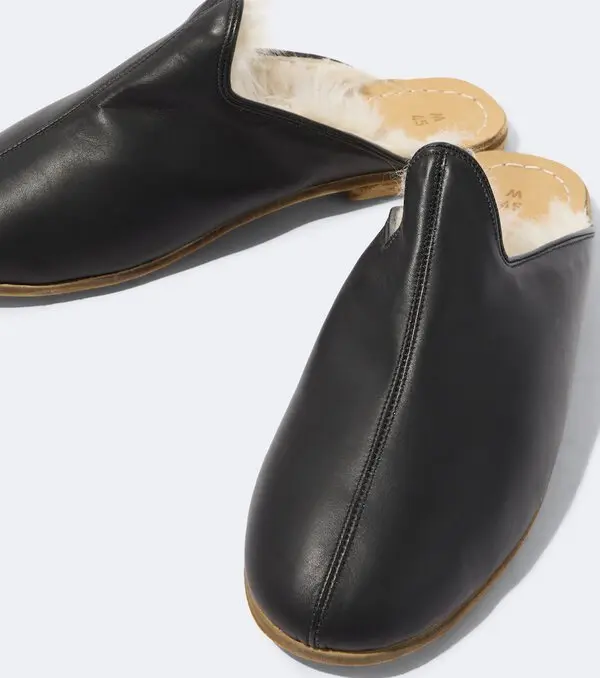 Sabah Shearling-lined Leather Mules