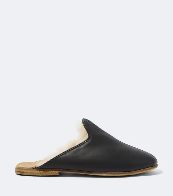 Sabah Shearling-lined Leather Mules