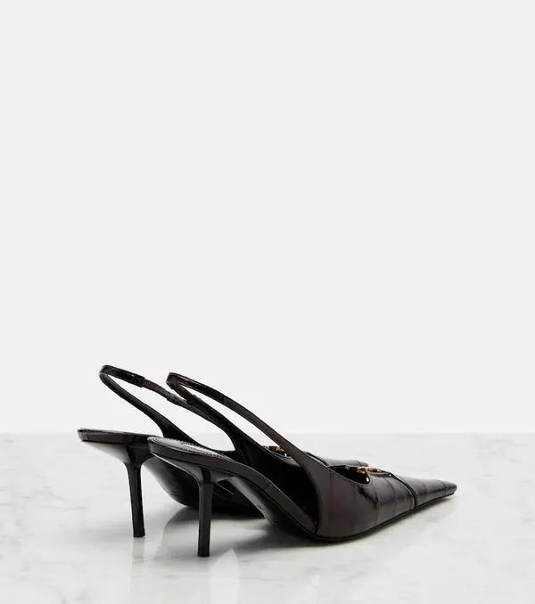 Saint Laurent Babylone Eel Leather Slingback Pumps