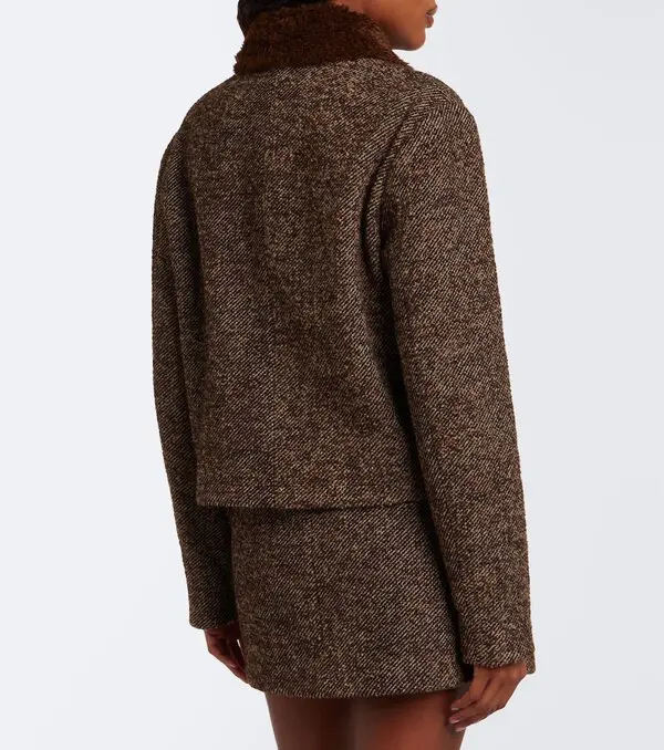 Vince Teddy-trimmed Tweed Jacket