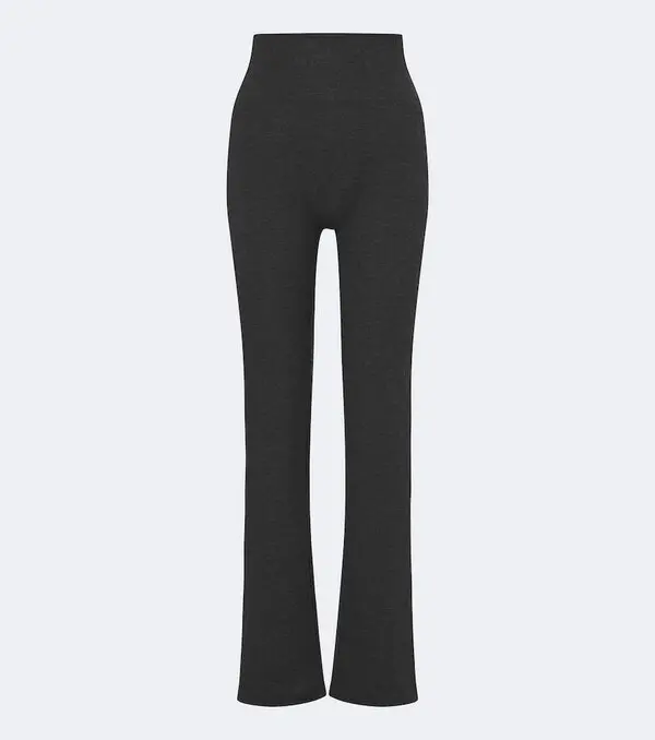 LESET Lauren Jersey Straight Pants - Grey