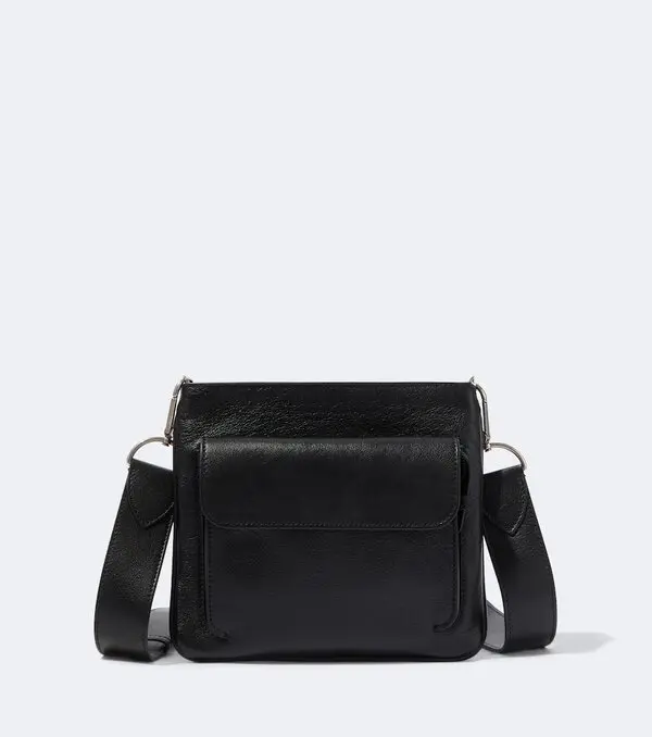 METIER Slide Leather Messenger Bag - Black