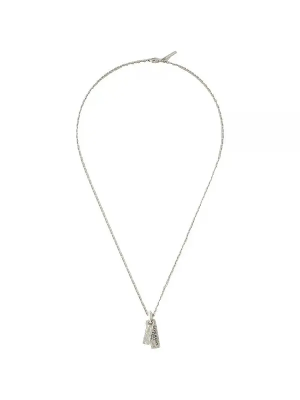 Givenchy Tape Necklace In Metal And Enamel - Silver