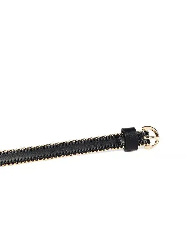 Pinko Leather Belt With Mini Studs, 1 Cm