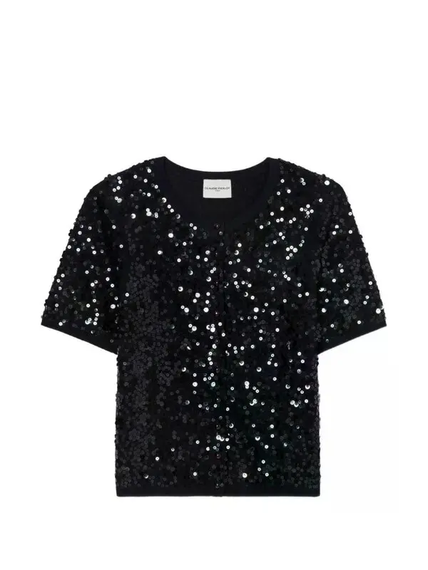 Claudie Pierlot Sequin-embellished Floral-pattern Cardigan