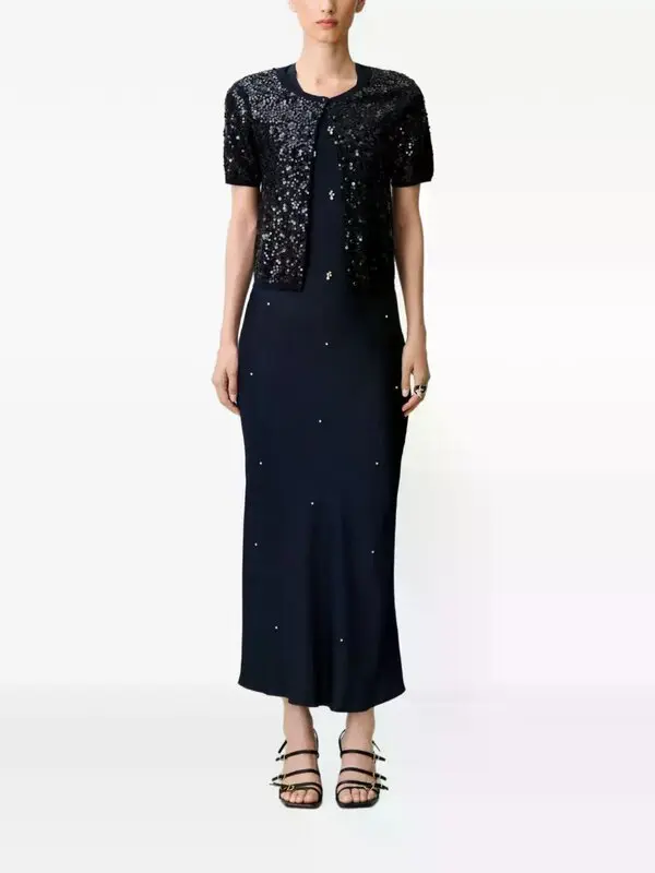 Claudie Pierlot Sequin-embellished Floral-pattern Cardigan