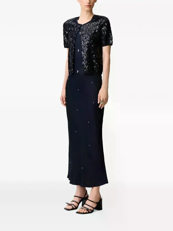 Claudie Pierlot Sequin-embellished Floral-pattern Cardigan