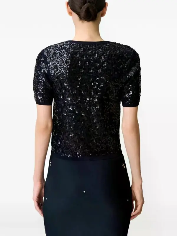 Claudie Pierlot Sequin-embellished Floral-pattern Cardigan