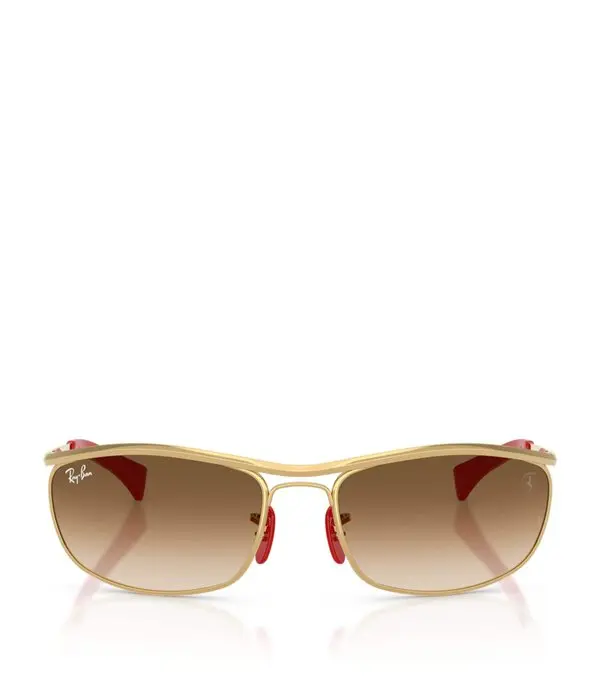 Ray-ban Scuderia Ferrari Collection Oval Sunglasses - Gold