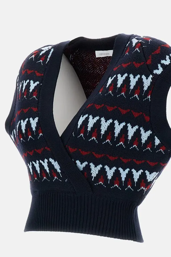 Rabanne Knit Vest With V-neck