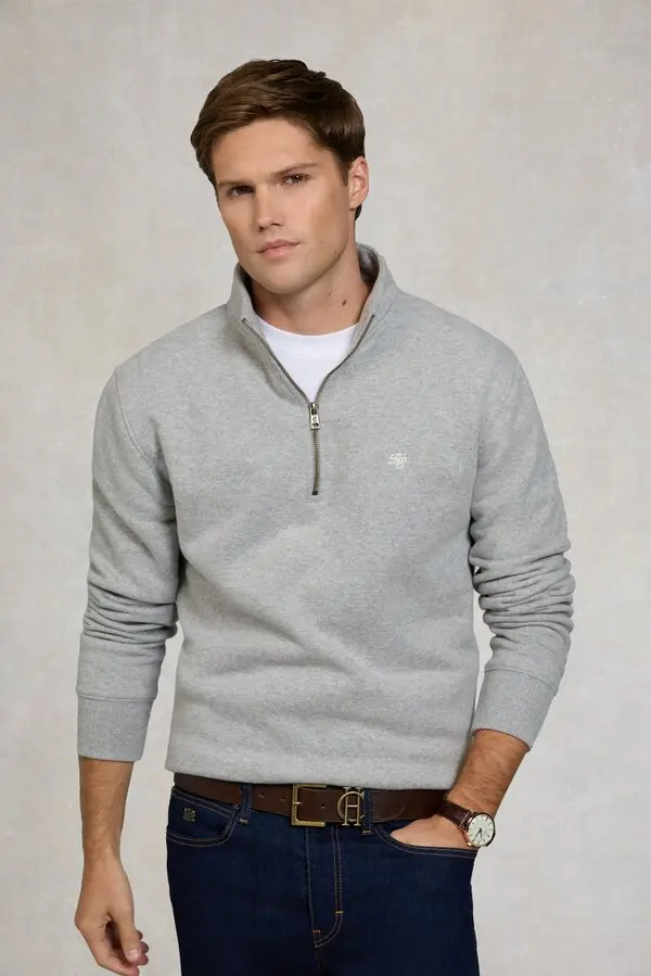 Holland Cooper Quarter Zip Sweat Marl