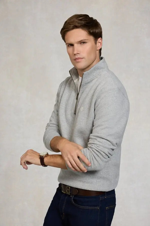 Holland Cooper Quarter Zip Sweat Marl