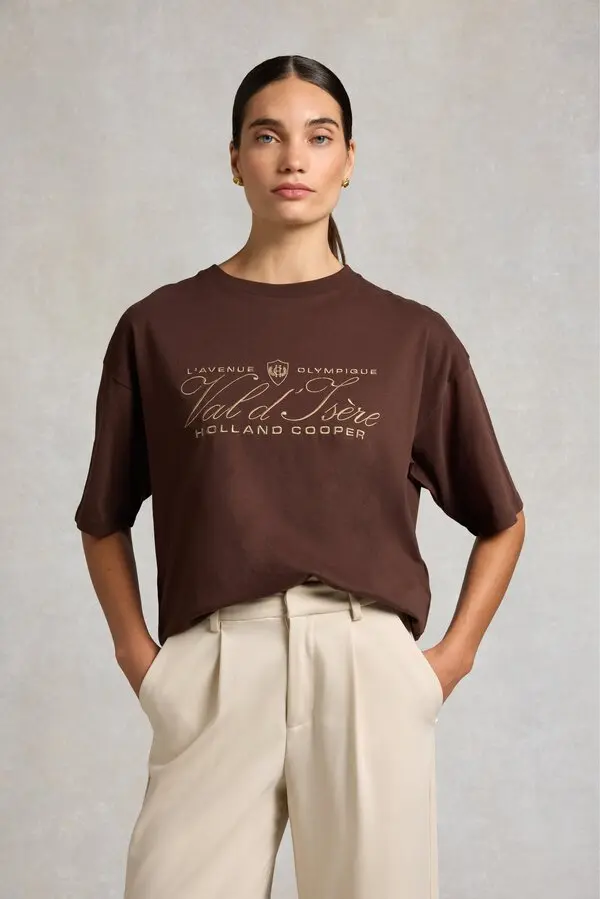 Holland Cooper Overd Destination Tee - Walnut