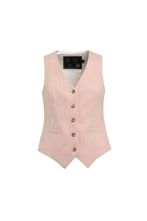 Holland Cooper Hampton Waistcoat Chalk Pinstripe 's