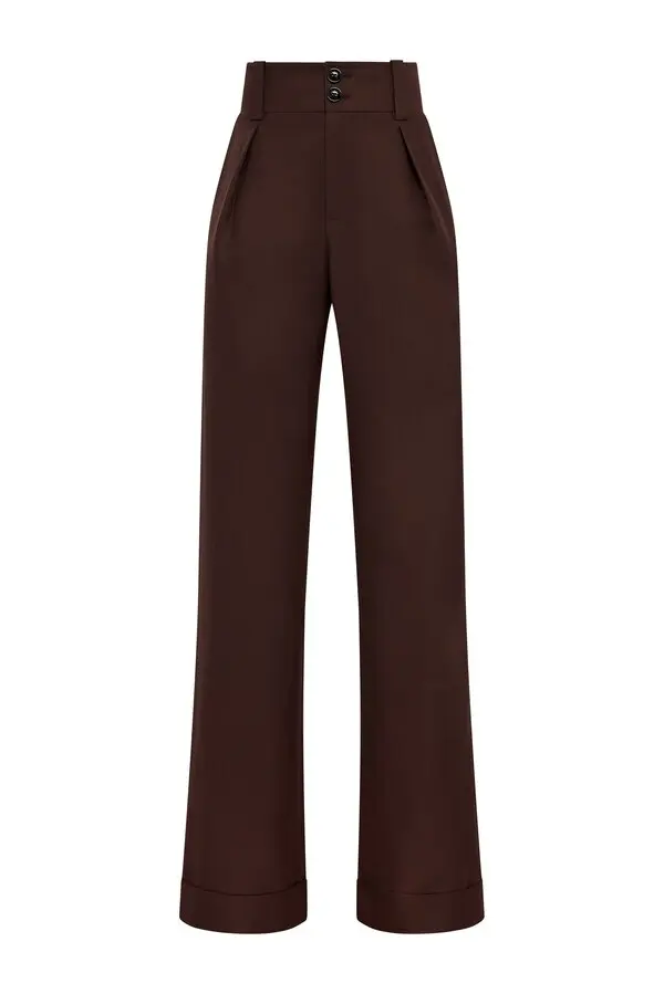 Holland Cooper High Waisted Wide Leg Trouser Twill 's