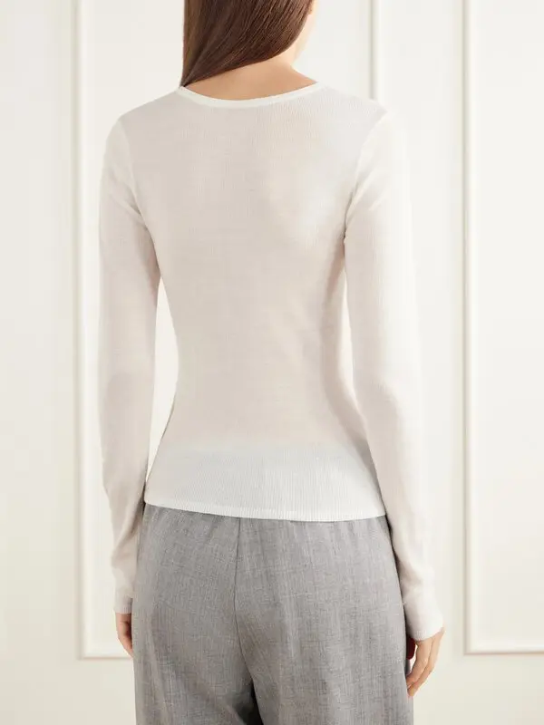 ST. AGNI Ribbed Merino Wool Knitted Top
