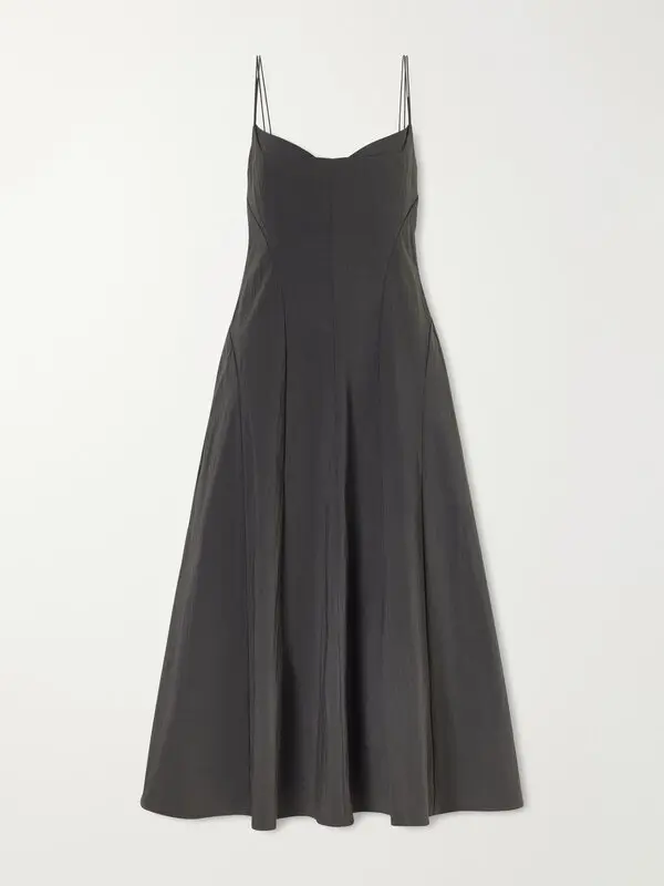 ST. AGNI Paneled Shell Midi Dress