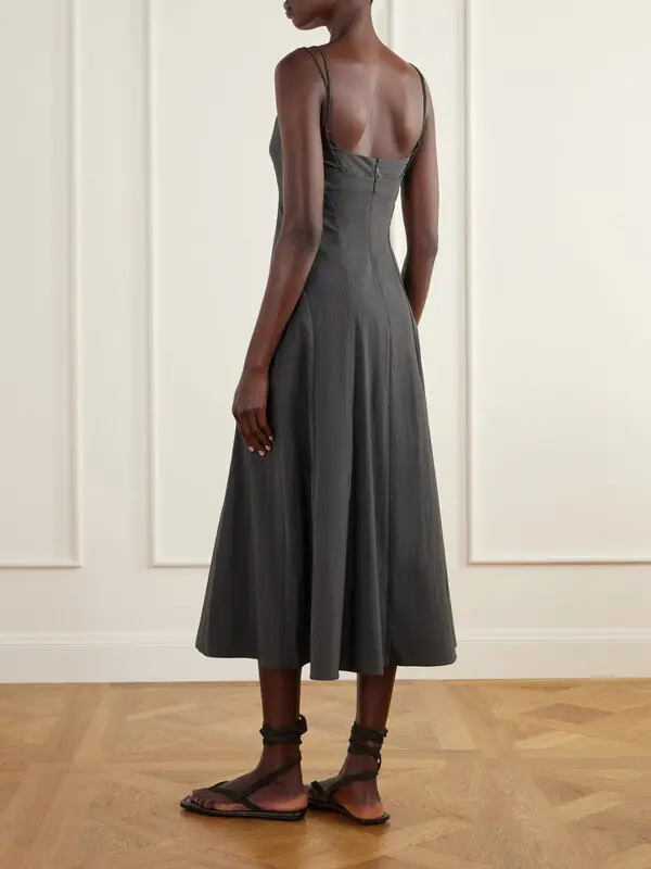 ST. AGNI Paneled Shell Midi Dress