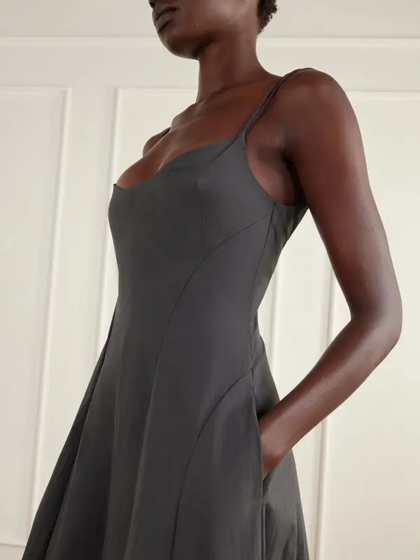 ST. AGNI Paneled Shell Midi Dress