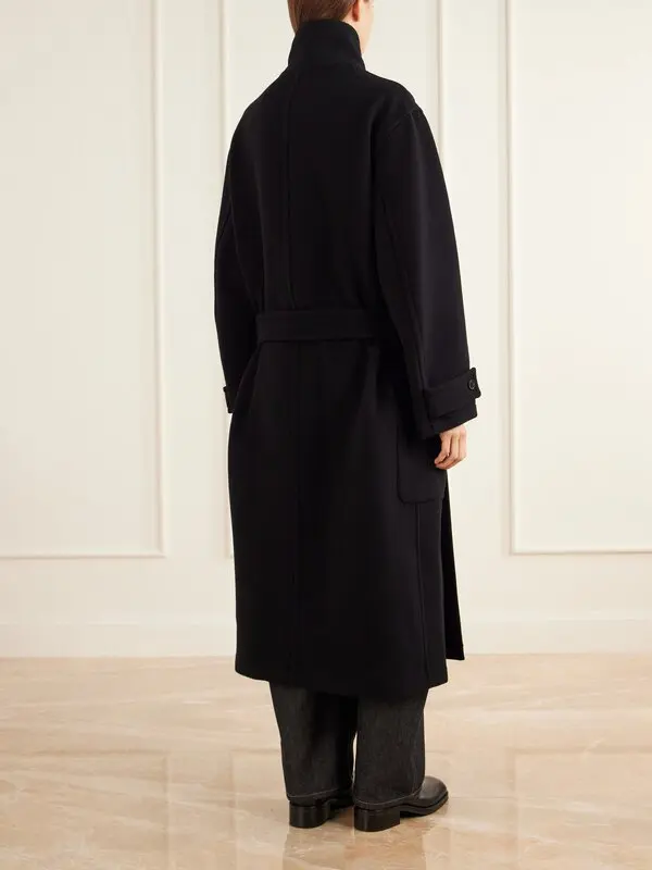 LEMAIRE Belted Double-breasted Wool-felt Coat