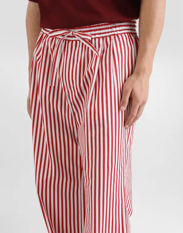 Dolce & Gabbana Striped Poplin Trousers Pants And Shorts