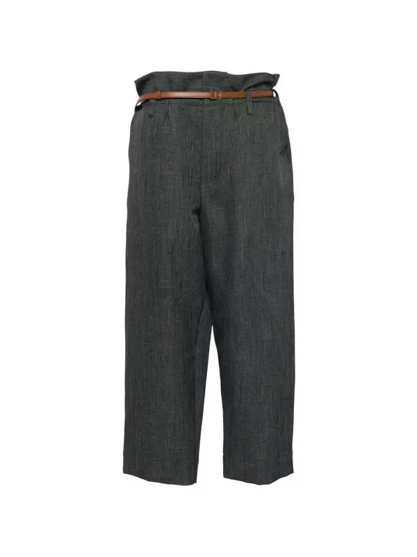Plan C Belted Paperbag-waist Trousers