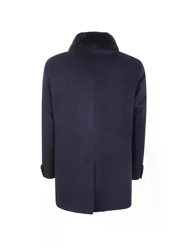 MOORER Fur-collar Wool Coat