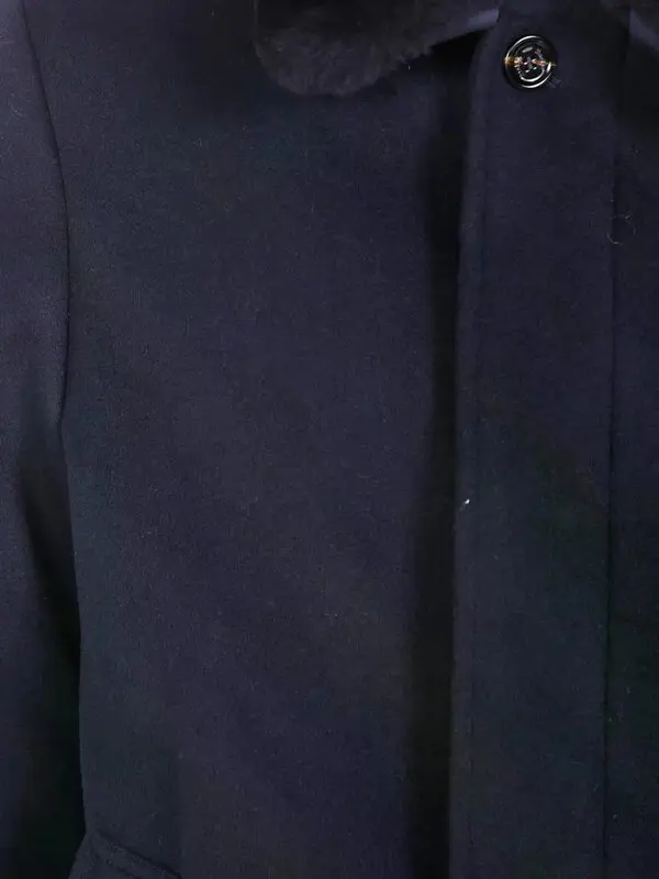 MOORER Fur-collar Wool Coat
