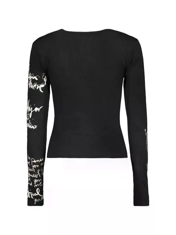 Desigual Scribble-print Cut-out T-shirt