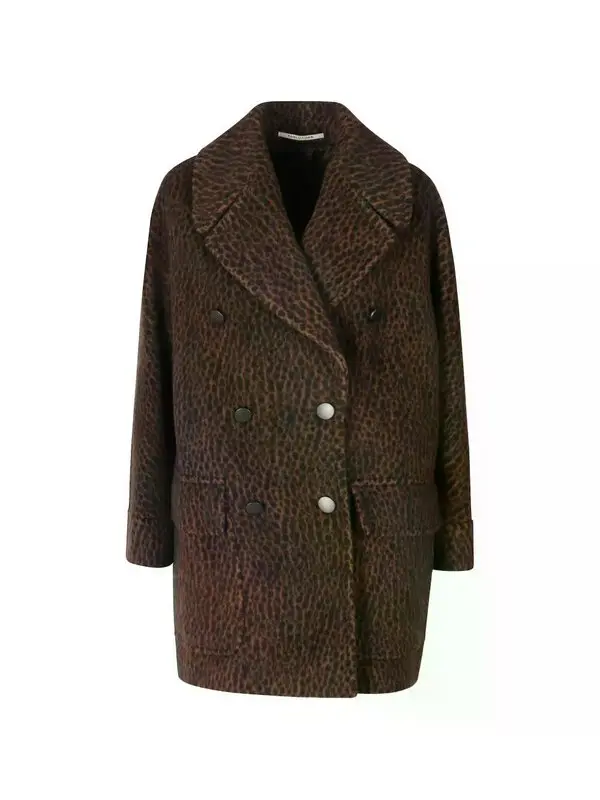 Tagliatore Leopard-print Double-breasted Coat
