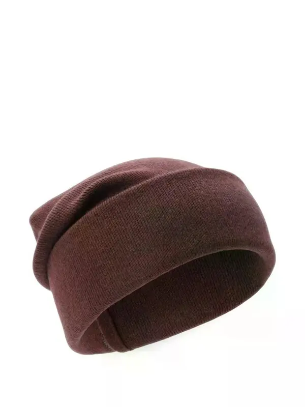 Brunello Cucinelli Monili-trim Knitted Beanie Hat - Brown