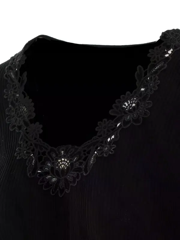 TWINSET Lace-trim Ribbed Bodysuit