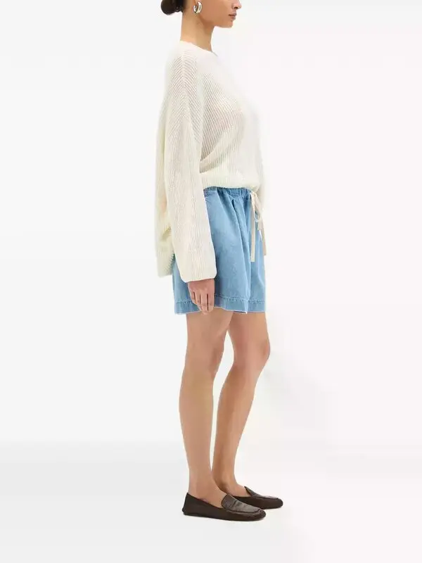 Another Tomorrow Chambray Drawcord Shorts
