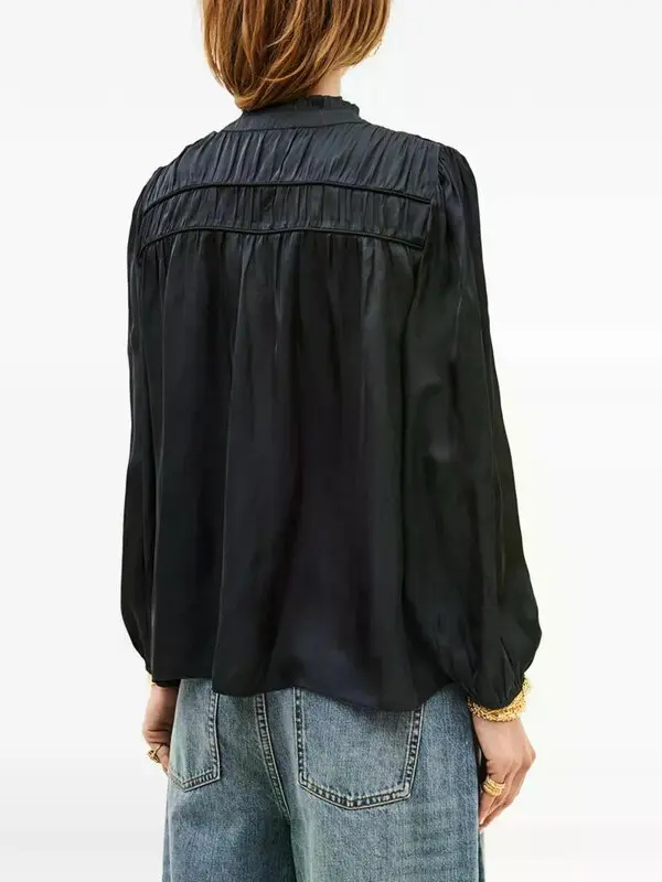Ba&sh Cessia Gathered Blouse - Blue