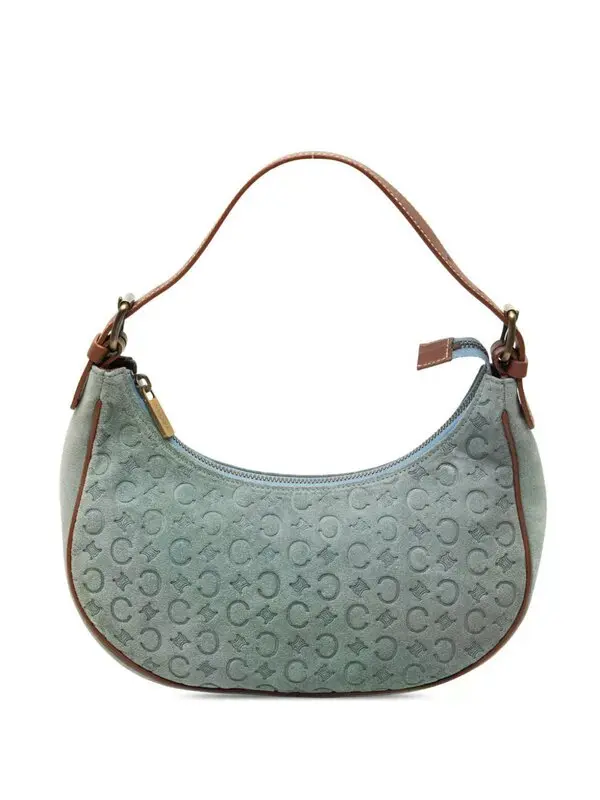 Celine 20th Century C Macadam Suede Shoulder Bag - Blue