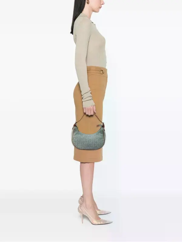 Celine 20th Century C Macadam Suede Shoulder Bag
