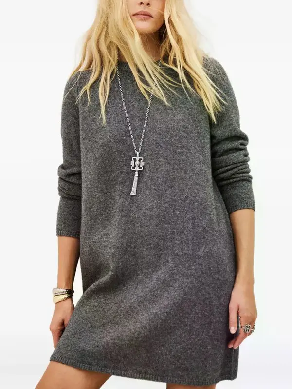 Ba&sh Atess Zip-fastening Knitted Mini Dress - Grey