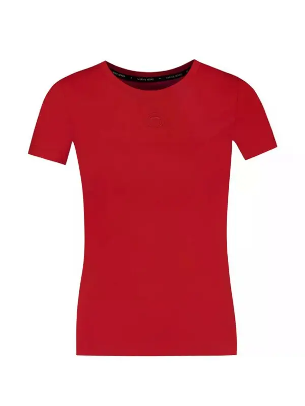 MARINE SERRE Moon Logo Ribbed Baby-fit T-shirt - Red