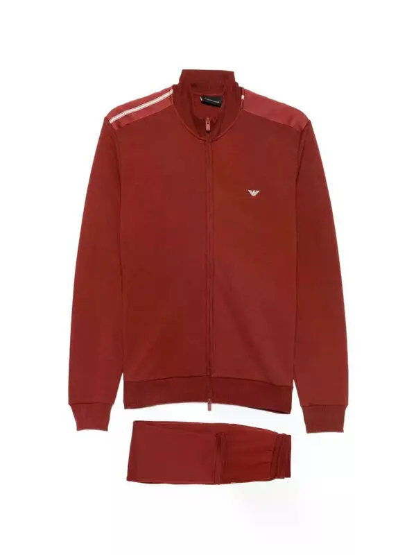 Emporio Armani Logo-embroidered Zip-up Tracksuit - Red